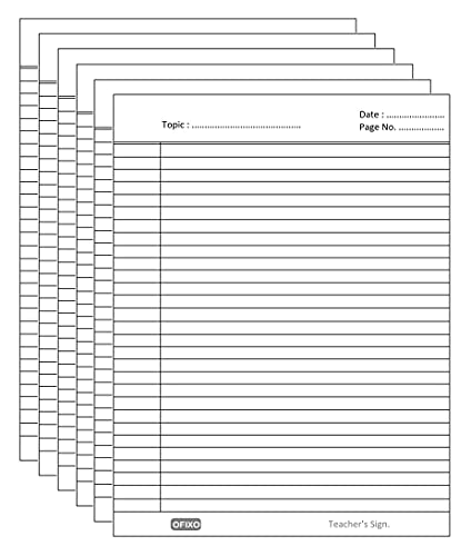 OFIXO A4 Size Both Side Ruled Sheet for Project /Practical /Homework ...