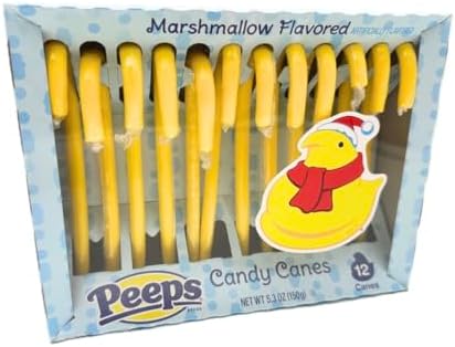 Amazon.com: Peeps Marshmallow Flavored Candy Canes, 12 Ct Box, 5.3 Oz ...