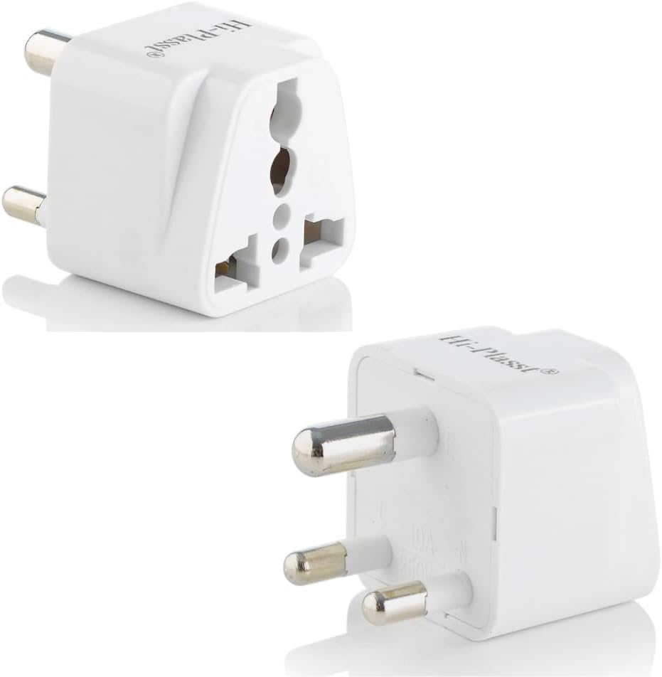 Hi-PLASST (2pc) Universal Travel Adapter Plug - Type D Converter for ...