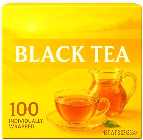 Amazon.com : Black Tea Bag 100 Count Individually Wrapped Hot or Iced ...
