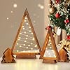 Amazon.com: Wooden Triangle Christmas Tree with Lights - 4 Pcs Mini ...