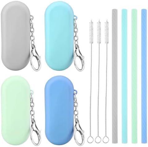 Amazon.com: Mumufy 10 Set Silicone Travel Straws with Case Reusable ...