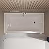 60 in x30 in Acrylic Drop-In Bathtub, Glossy White Recessed Soaking Tub ...