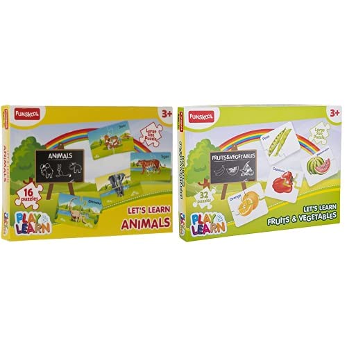Buy Funskool - Play & Learn Animals Puzzles&Funskool Fruits and ...