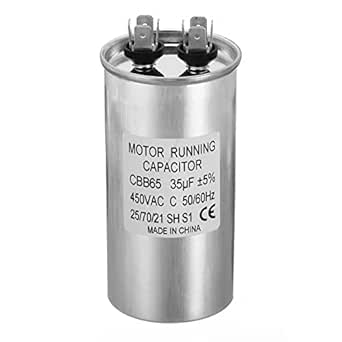 PATIKIL Condensador de arranque de ventilador de 35uF ±5% 35MDF 450V CA, condensador de ...
