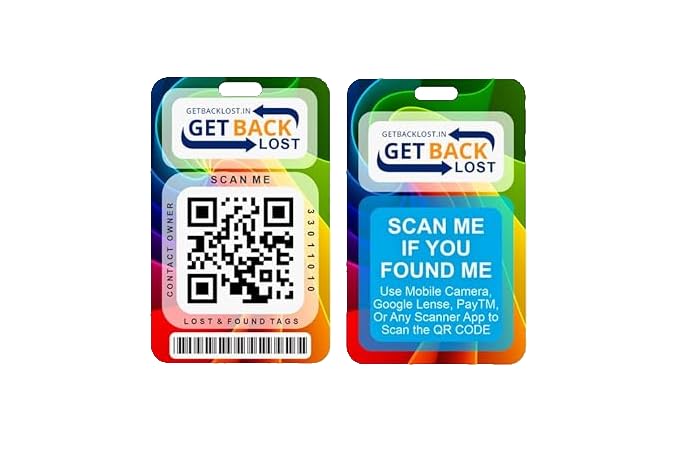 QR Code Enabled Luggage Tags with Lost and Found Service in 2 Quantity ...