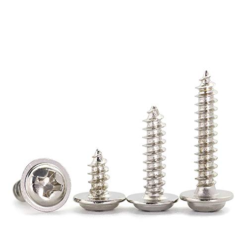 Nickel Plated Cross Round Head Self Tapping Screw with Pad M1.2-M4 Pan ...