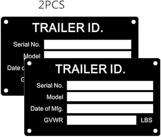 Amazon.com: CWZ Aluminum Blank Trailer VIN ID Replacement Tag Vin Plate ...