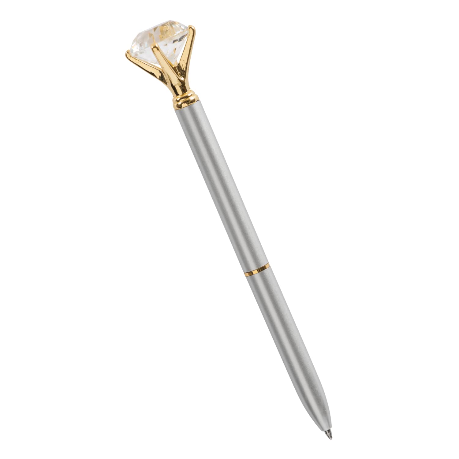 Merangue Diamond Crystal Top Retractable Ballpoint Pen with Gold ...