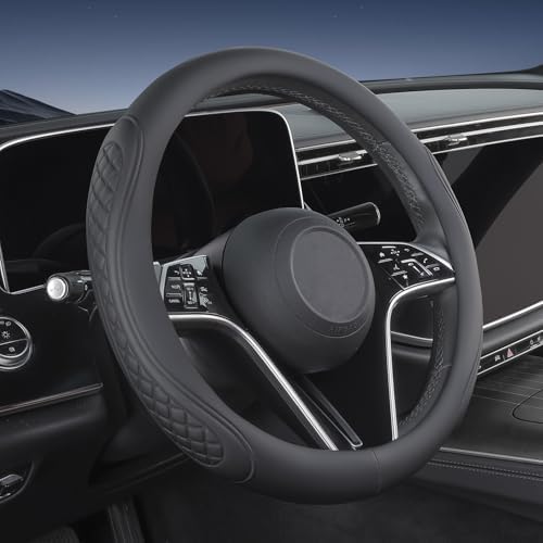 Amazon.com: TAUYANG Leather Steering Wheel Covers Compatible with Jeep Wrangler JL JK Grand ...