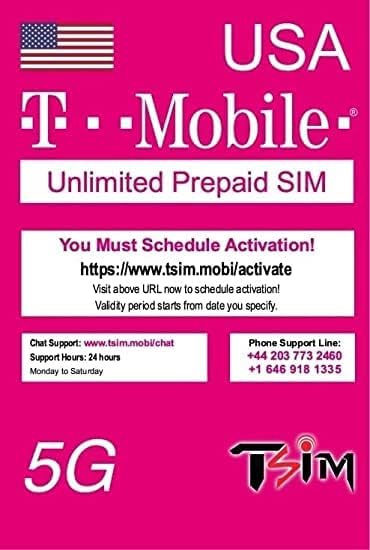 USA Prepaid SIM Card (Use T-Mobile Network)|Unlimited 5G/4G/LTE ...