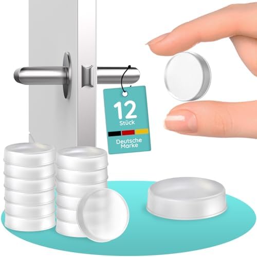 Door Stop Wall Self-Adhesive Transparent [Pack of 12] - 20 mm Wide Door ...