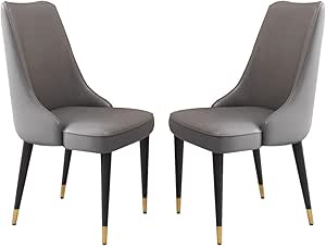 Amazon.com: WKWKW Kitchen Micro Fiber Leather Dining Chairs Set of 2 ...