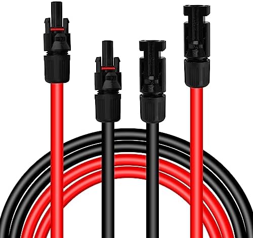 Renogy 10AWG Solar Extension Cable 20FT, MC4 ,10 awg wire with 2 Pair ...