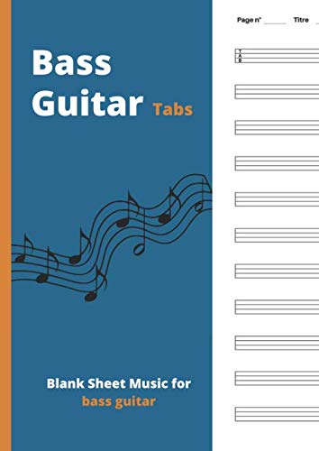 Amazon.com: Bass Guitar Tabs: Blank Sheet music pages with Tab lines ...