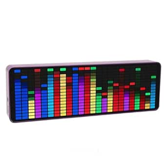 Music Spectrum Display, 384 LED Audio Spectrum Analyzer with Clock, 20 ...