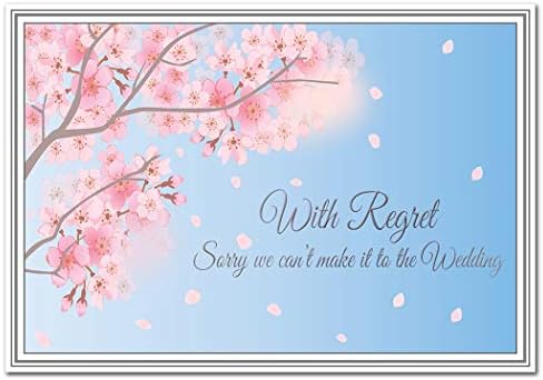 Wedding Decline Card – with Regret Response to Wedding Invitation ...