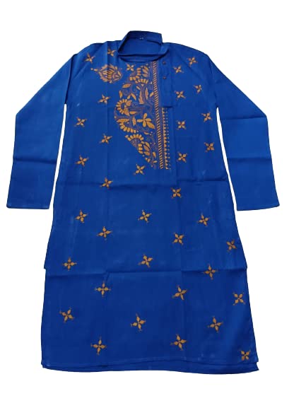 Buy CHARULTATA HANDICRAFTS Cotton Zamindari Punjabi with Hand Work ...