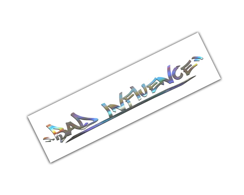 Amazon.com: Bad Influence Windshield Banner Decal Sticker Holographic ...