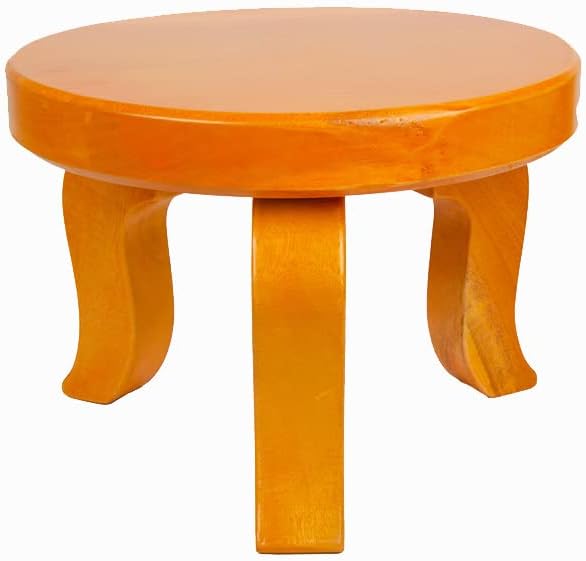 Soulveda Cycle Pure Three Legged Wooden Pooja Chowki | Abhisheka Peeta ...