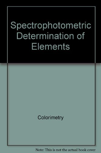 Amazon.com: Spectrophotometric Determination of Elements (Outline ...