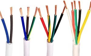 Pure Copper Soft Sheathed Wire 2 3 4 5 Cores 18 17 15 20 AWG 5Meters PVC Control Cable RVV White ...