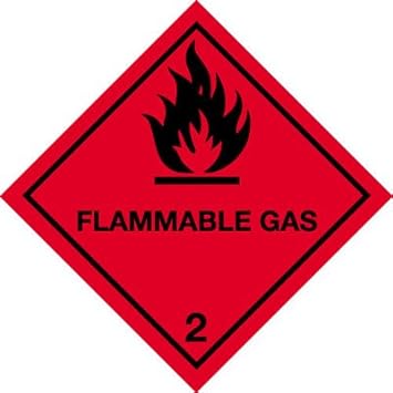 Hazard Diamond Label Sticker - Class 2 Flammable Gas Sign : Amazon.co ...