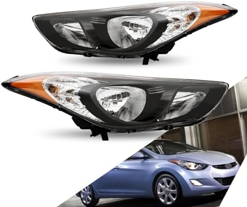 Amazon.com: Veloqua For 2011 2012 2013 Hyundai Elantra Halogen Driver and Passenger Side ...