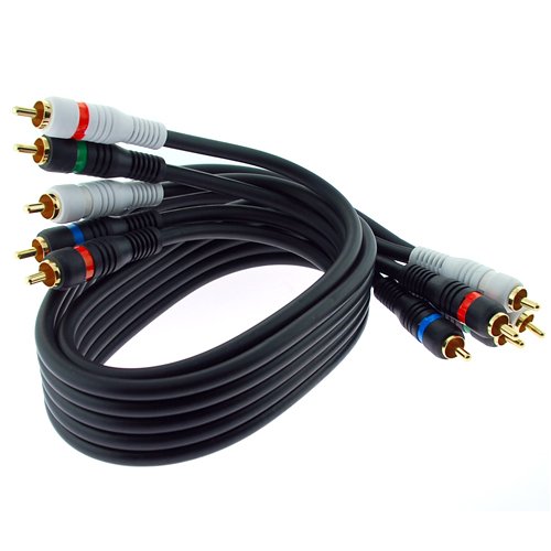 Amazon.com: Premium Black 5 RCA Component Stereo Audio Video Cable - 6 ...