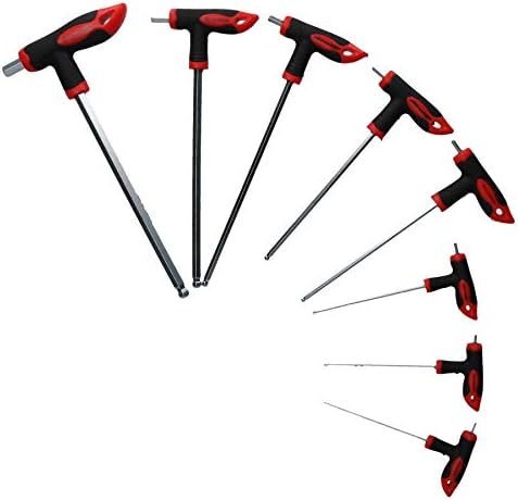 8pc Metric MM Hex Allen Key T Bar Handle Set with Ball Ends Ended 2mm ...