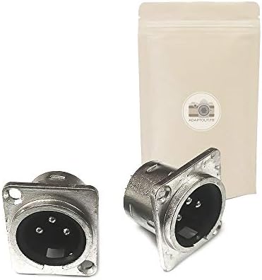 Adaptout X2 XLR Socket 3 Pin Male Connector 100% Metal Stereo Solder ...