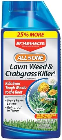 Amazon.com: BioAdvanced All-In-One Lawn Weed and Crabgrass Killer I, Concentrate, 40 oz ...