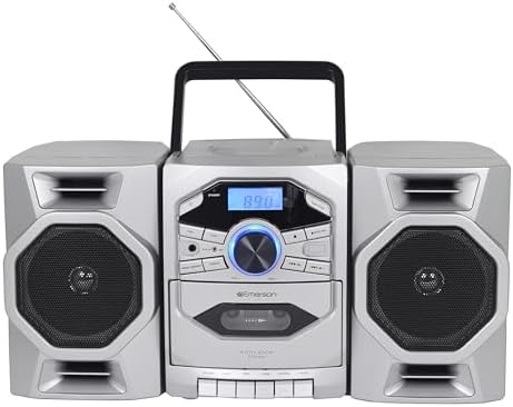 Amazon.com: Emerson Portable CD Player Boombox with Cassette Player ...