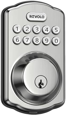 Revolo RE301 Electronic Keypad Deadbolt, Keyless Entry Door Lock, Keyed ...