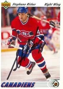 Stephane Richer autographed Hockey Card (Montreal Canadiens) 1991 Upper ...
