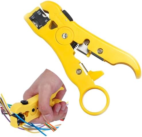 Amazon | Selinear 同軸ケーブルストリッププライヤ 電話ケーブル テレビケーブル ストリッピングプライヤー 手動ワイヤーカット ストリッピングツール LAN vvf (イエロー ...