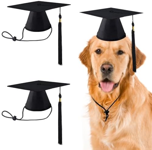 Amazon.com : 2 Pack Pet Graduation Caps Large Dog Graduation Hats with ...