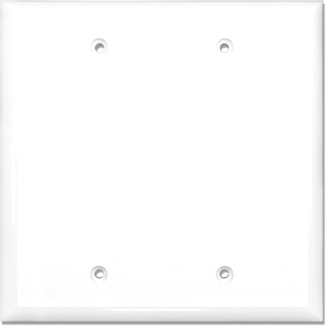 NEU 2-Gang Blank Mid-Size Wall Plates Cover, 4.75" x 4.75", Unbreakable ...