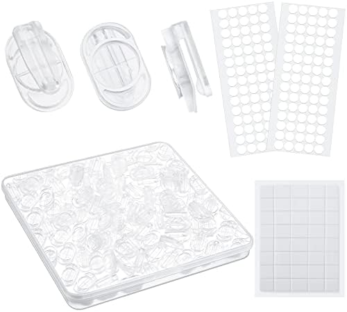 Amazon.com : 120 Pieces Adhesive Plastic Sticky Clips Clear Clips ...