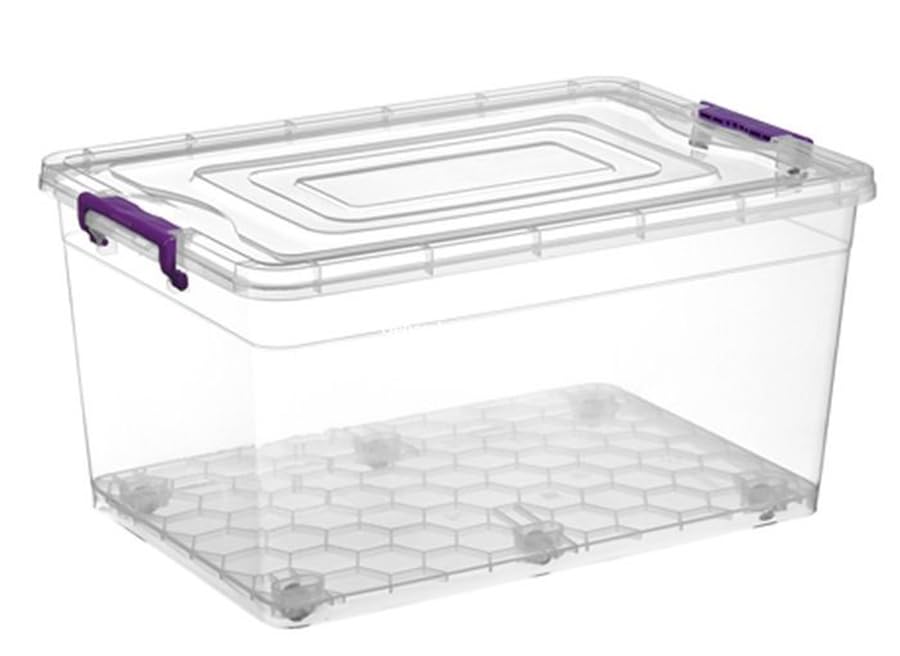 Best House Plastic Storage Box Bins with Lids - Pack of 1 - Heavy Duty ...