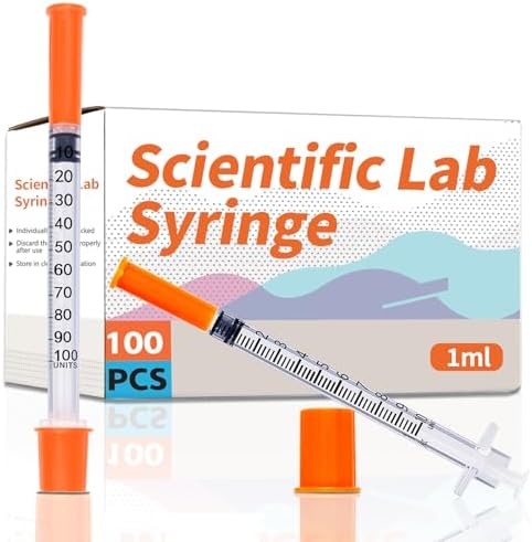 Amazon.com: 1ml/cc 30G 1/2 Inch Syringes, U-100 Scientific Lab Syringe, Individual Wrapped, 100 ...