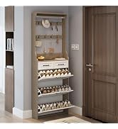 Amazon.com: UZUGUL Large Shoe Cabinet for Entryway,Slim Hidden Shoe ...