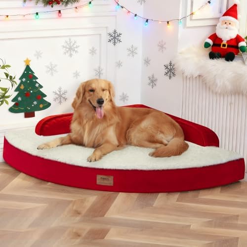 Christmas Dog Bed Large Size - XL Orthopedic Egg-Crate Memory Foam Dog ...