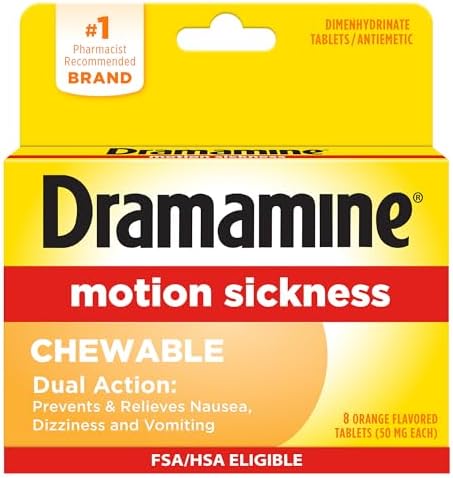 Amazon.com: Dramamine Motion Sickness, Chewables for Nausea Relief ...