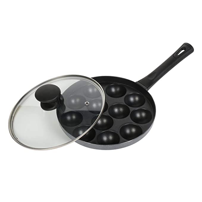 Buy HENNOX Aluminium Non-Stick Appam Make with Glass Lid | Appam pan ...