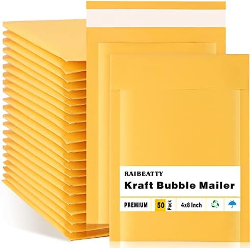 Amazon.com : RAIBEATTY Bubble Mailers,50 Pack Padded Envelopes ...