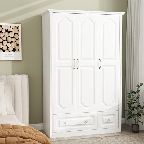 Amazon.com: ECACAD Armoire Wardrobe Closet with 4 Doors, 4 Extra Large ...