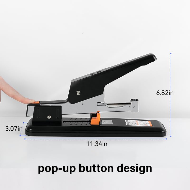 Deli – Grapadora resistente con 1000 grapas, 100 hojas de alta capacidad, grapadora de papel ...