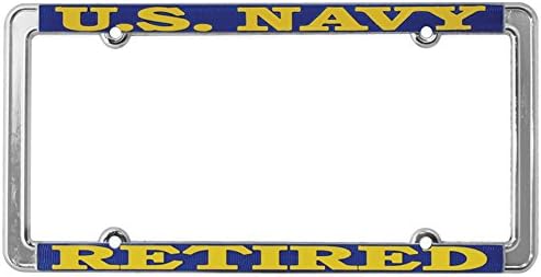 Amazon.com: US Navy Retired License Plate Frame, Thin Rim : Automotive