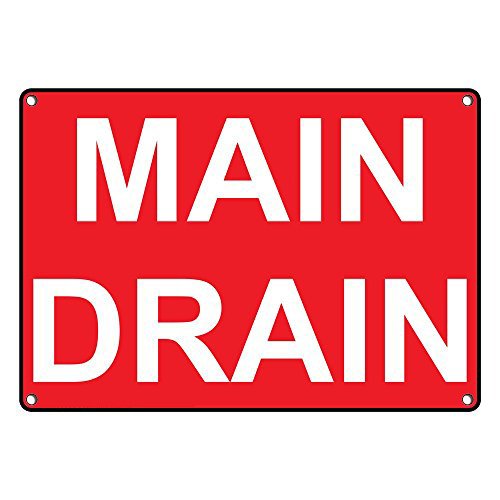 Amazon.com: Weatherproof Plastic Main Drain Sign with English Text ...